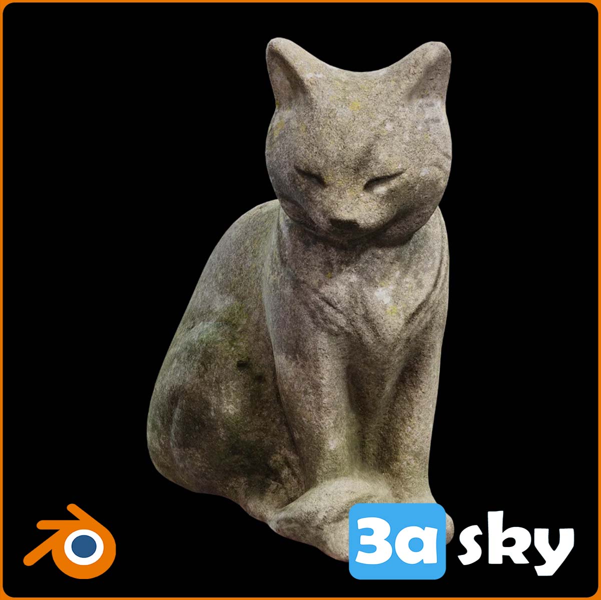 concrete_cat_statue_4k.blend from BLENDER Models & Free Download