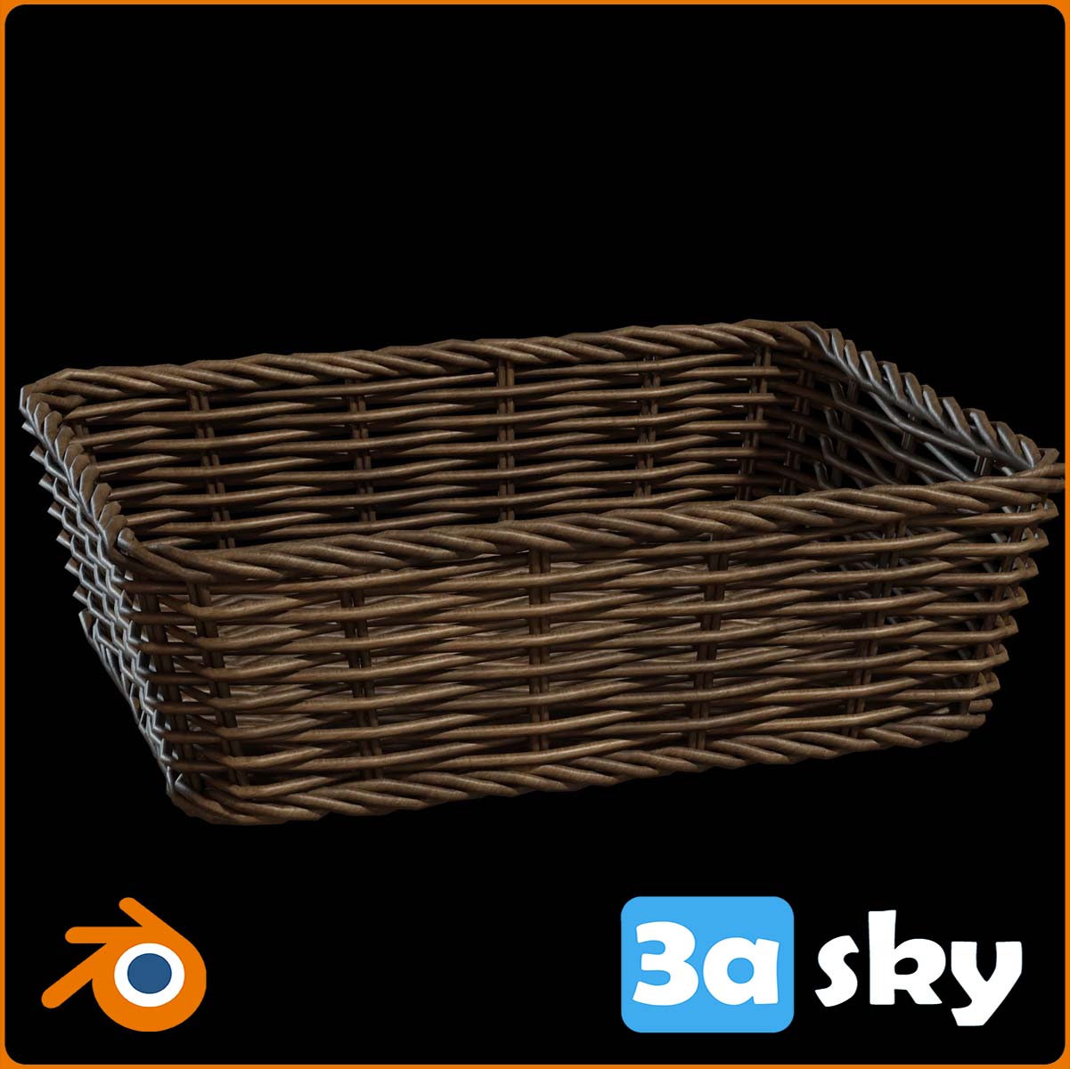 wicker_basket_01_4k.blend from BLENDER Models & Free Download