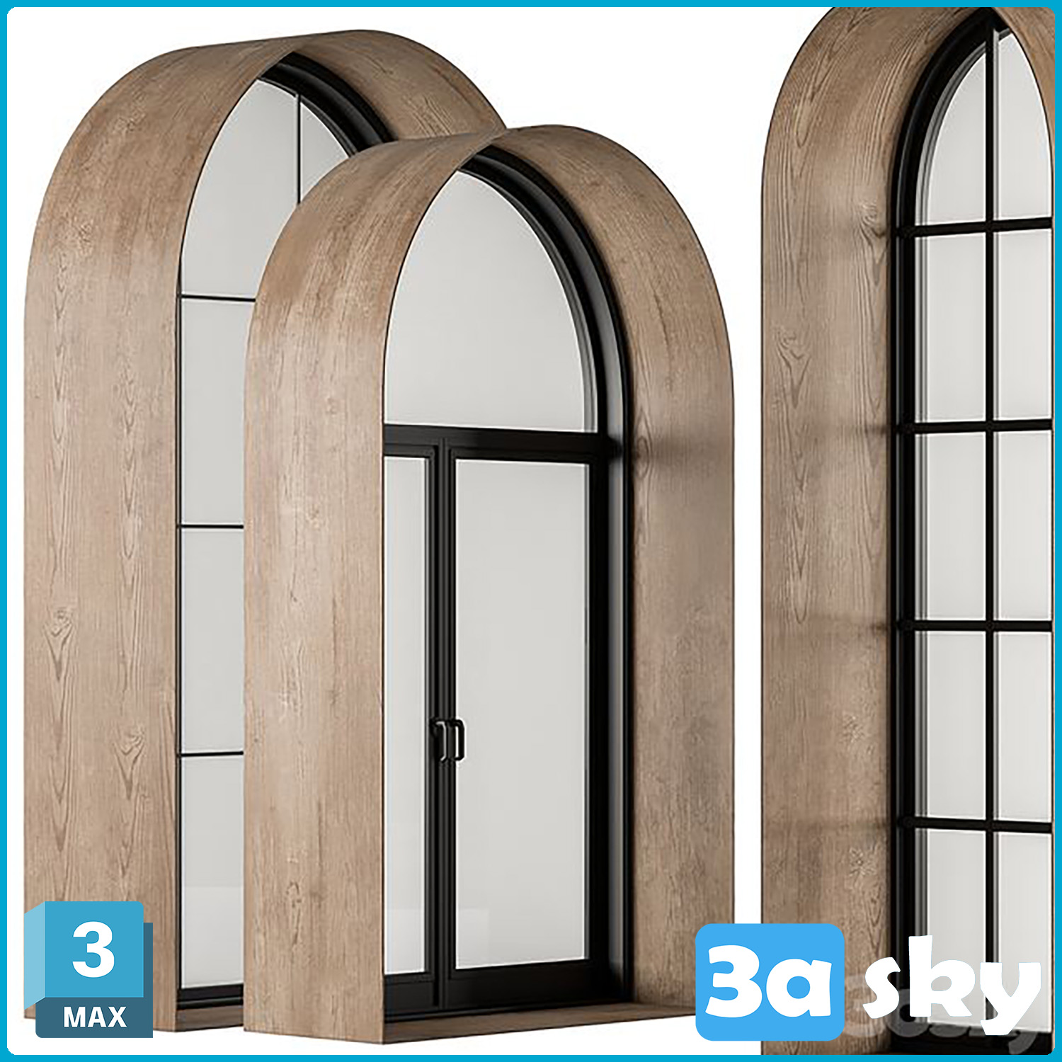Modern Arched Windows Set 22 from 3DS MAX Models & Free Download