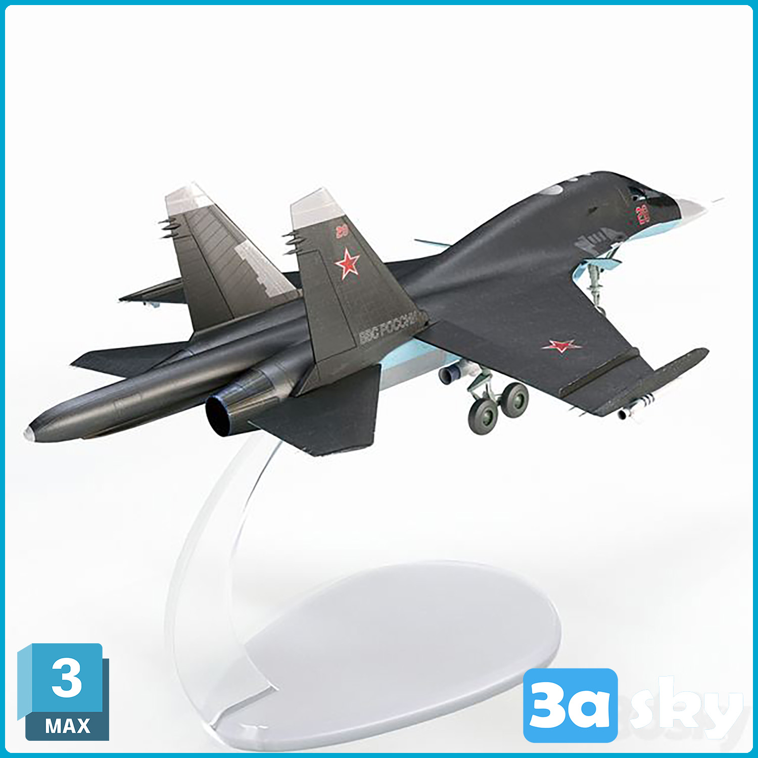Plastic model of the SU-34 aircraft from 3DS MAX Models & Free Download