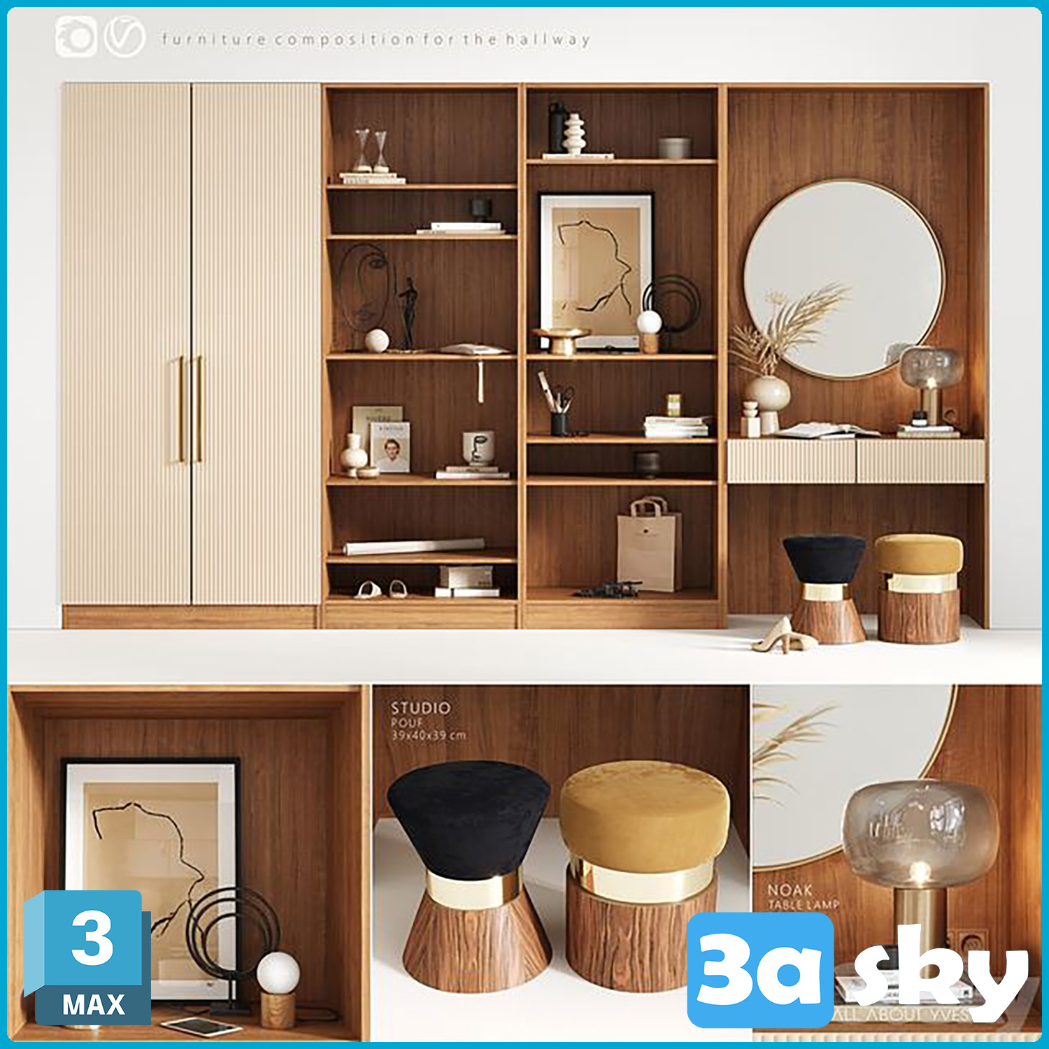 Furniture composition for the hallway from 3DS MAX Models & Free Download