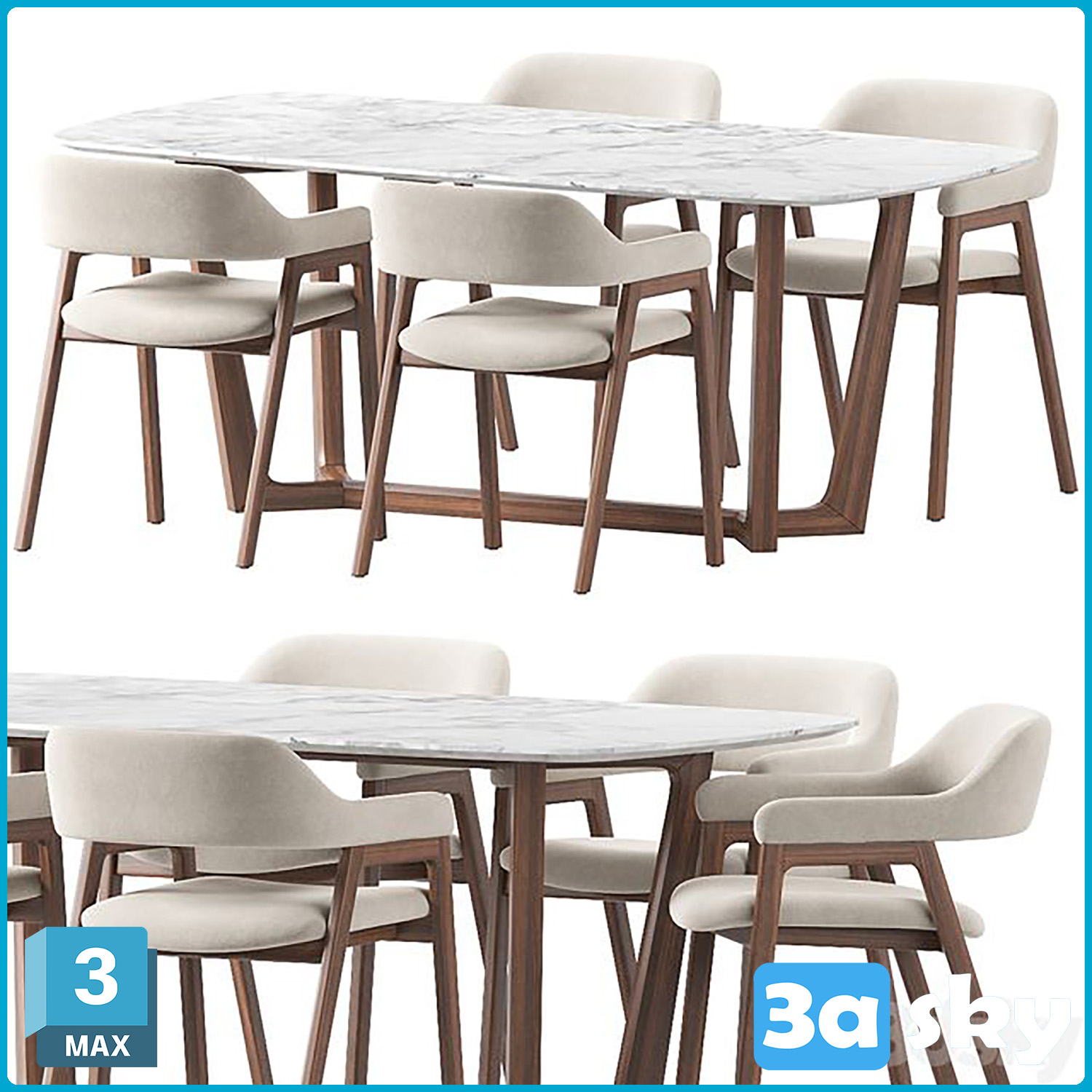 Article Savis Roveconcepts Evelyn Dining set from 3DS MAX Models & Free Download