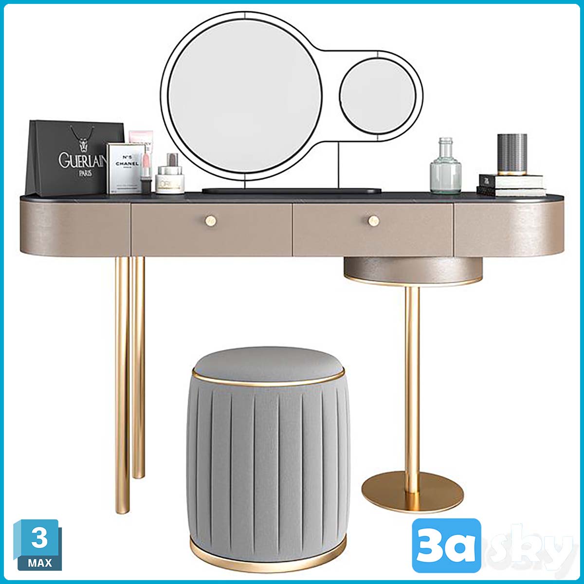 Dressing table (console with decor) 0 from 3DS MAX Models & Free Download