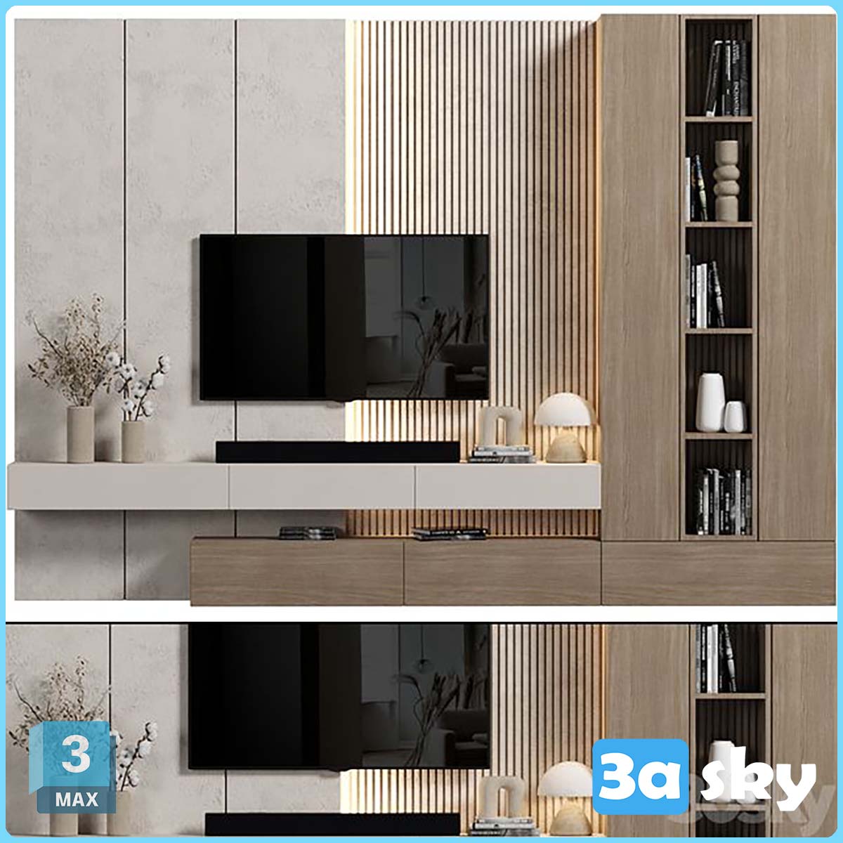 tv wall 118 from 3DS MAX Models & Free Download