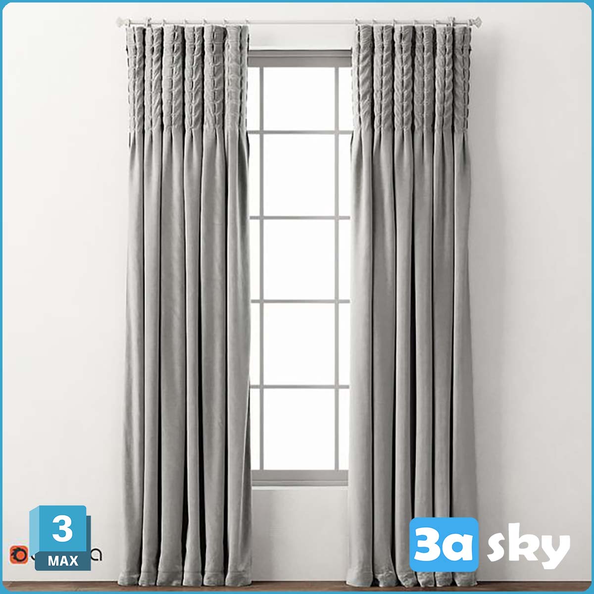 rh box-tufted velvet drapery panel 1 from 3DS MAX Models & Free Download
