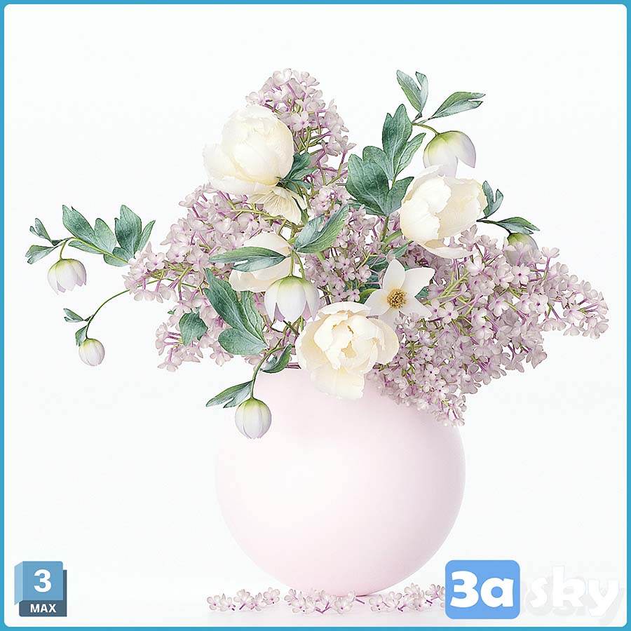 a bouquet of flowers in a vase 31 from 3DS MAX Models & Free Download