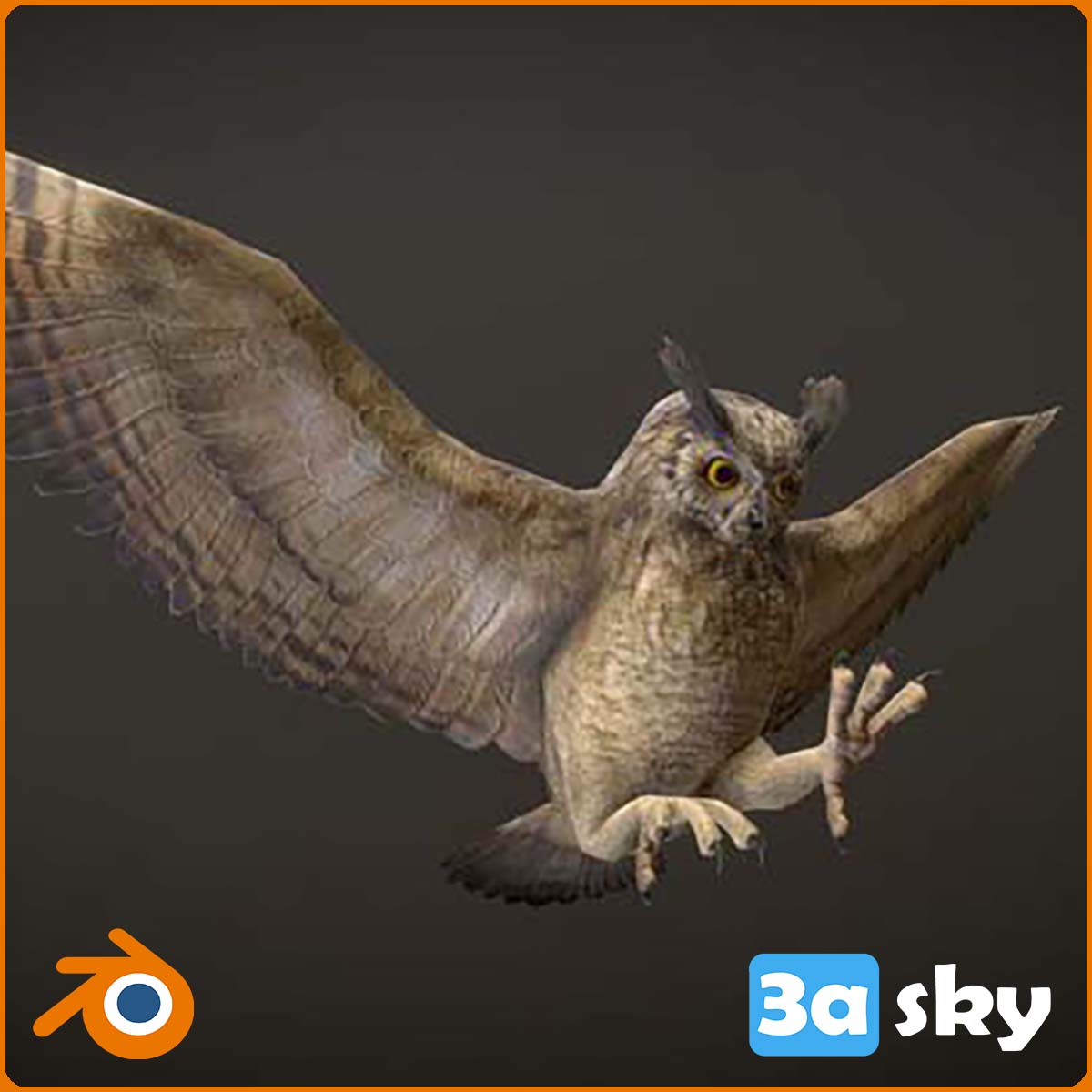 great horned owl animations from BLENDER Models & Free Download